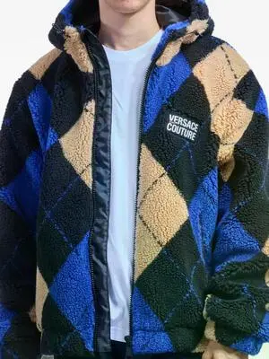 Versace Argyle Hooded Jacket - Blue