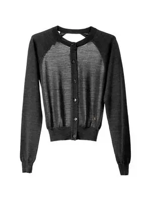Moschino Open-back Logo-plaque Cardigan - Black