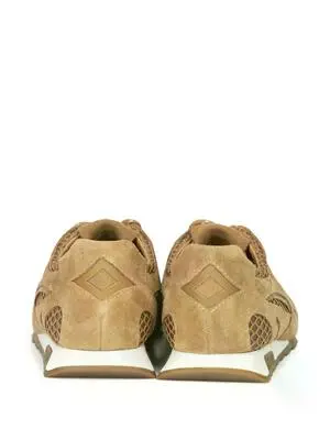 Ash Mesh-panelled Round-toe Low-top Sneakers