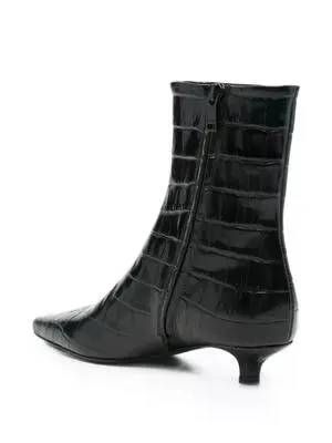 TOTEME Croc-effect Pointed-toe Boots