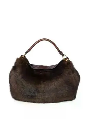Miu Miu Rendez-vous Shearling And Nappa Leather Bag With Studs