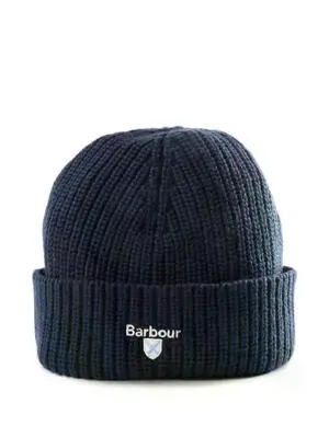 Barbour Ribbed-knit Beanie Hat - Blue