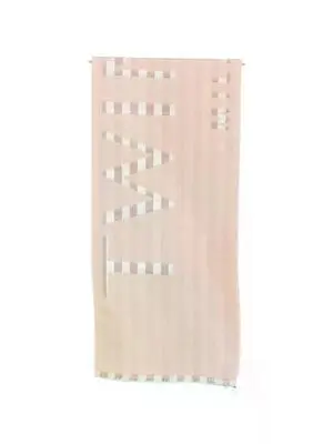 TWINSET Logo-print Fringed Scarf - Neutrals