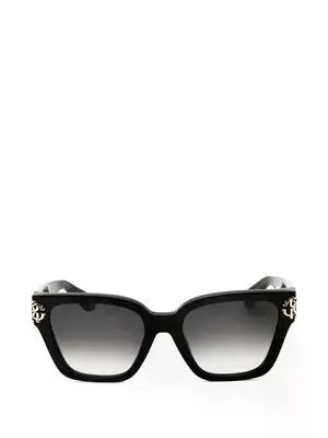Roberto Cavalli Logo-plaque Rectangle-frame Sunglasses - Black