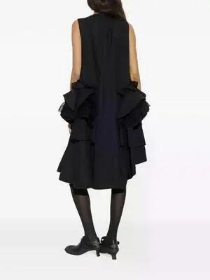 Noir Kei Ninomiya Ruffled Asymmetric Midi Dress