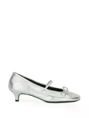 Ash Elodie Bis Bow-detail Heeled Pumps - Silver