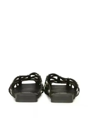 Ash Bone Studded Cage-style Mules