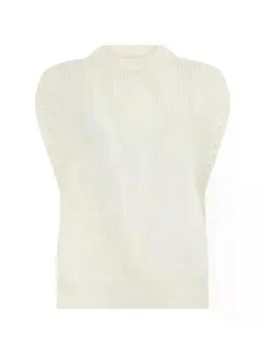 Peserico Ribbed-knit Sequin-embellished Vest