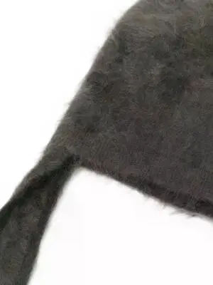 LISA YANG Brushed-finish Tie-fastening Beanie Hat - Grey
