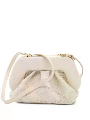 THEMOIRE Bios Small Ricamo Embroidered Clutch Bag - Neutrals