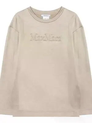 Max Mara Logo-embroidered Drop-shoulder Sweater