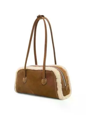 MARGESHERWOOD Shearling-trim Debossed-logo Tote Bag