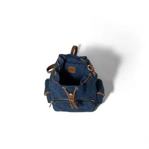 Miu Miu Denim And Leather Backpack