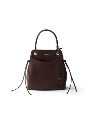 Prada Carry Leather Mini Handbag - Brown