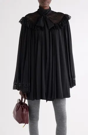 Chloé Iconic Long Sleeve Organic Silk Georgette Minidress - Black