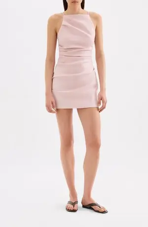 Nude Lucy Talitha Linen Mini Dress - Blush