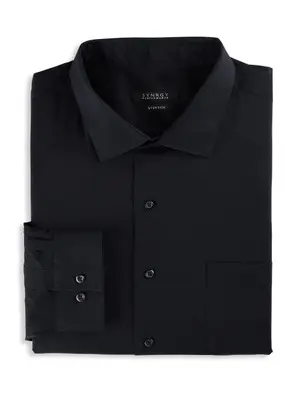 SYNRGY BY DXL Big & Tall Performance Solid Dress Shirt V2 Black