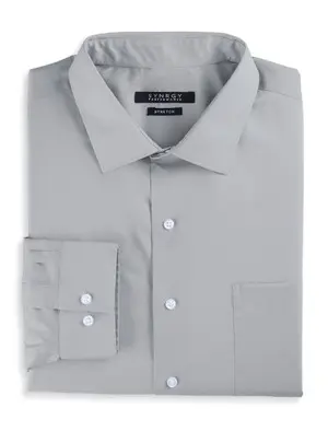 SYNRGY BY DXL Big & Tall Performance Solid Dress Shirt V2 Dark Grey