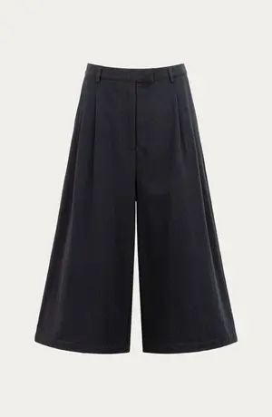 JUANA Wide Leg Culotte Shorts - Black