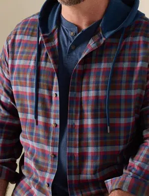 TRUE NATION BY DXL Big & Tall Hooded Flannel Shirt Jacket V2