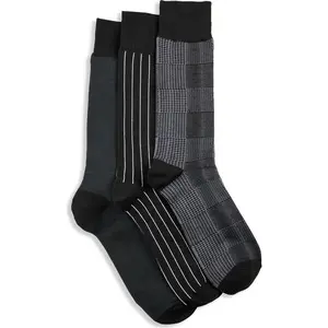 SYNRGY BY DXL Big & Tall 3-pk Classic Printed Dress Socks - Black Multi