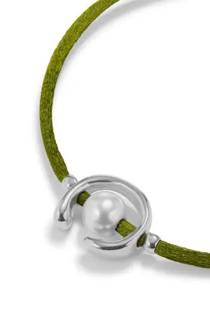 UNODE50 Green Thread -plated Pearl Shell Bracelet
