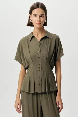EXQUISE Loni Crinkle Shirt