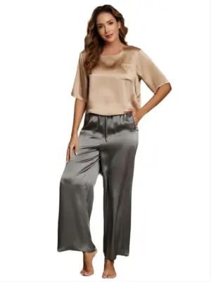 SILKSILKY Pure Silk Half Sleeve Pajamas Multi