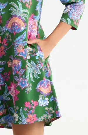 SUGARLIPS Elara Floral Ruelle Ruffle Neck Minidress