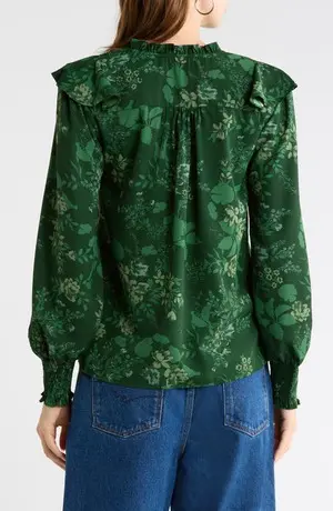SUGARLIPS Woodland Floral Print Ruffle Top