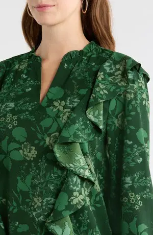 SUGARLIPS Woodland Floral Print Ruffle Top