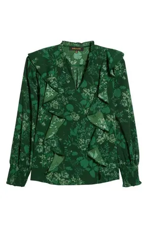 SUGARLIPS Woodland Floral Print Ruffle Top