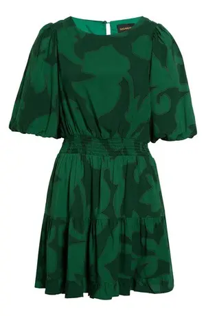 SUGARLIPS Benti Floral Print Smocked Waist Dress