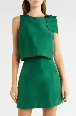SUGARLIPS Hestia Caryn Bow Shoulder Sleeveless Top Emerald