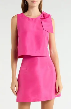 SUGARLIPS Hestia Caryn Bow Shoulder Sleeveless Top Fuchsia