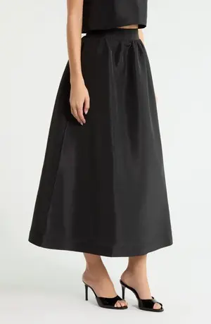 SUGARLIPS Hestia Caryn Taffeta Maxi Skirt - Black