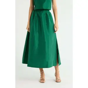 SUGARLIPS Hestia Caryn Taffeta Maxi Skirt - Emerald