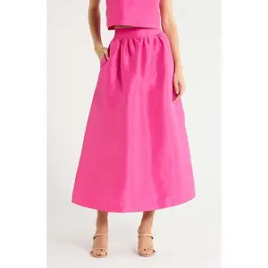 SUGARLIPS Hestia Caryn Taffeta Maxi Skirt - Fuchsia