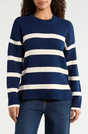 SUGARLIPS Saphy Stripe Sweater - Navy Multi