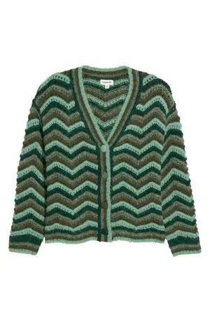 SUGARLIPS Harp Zig Zag Cardigan - Emerald