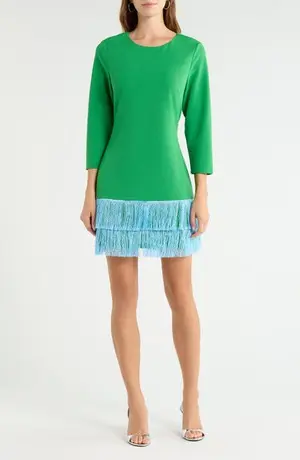 SUGARLIPS Venetia Fringe Hem Minidress - Kelly