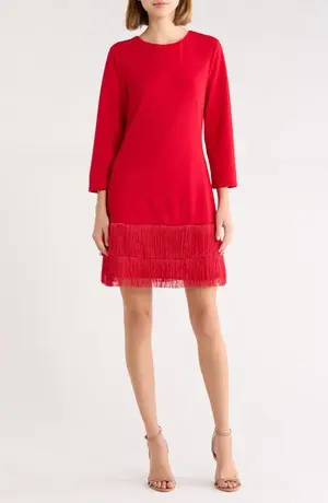 SUGARLIPS Venetia Fringe Hem Minidress - Red
