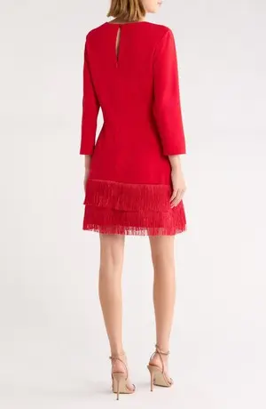 SUGARLIPS Venetia Fringe Hem Minidress - Red