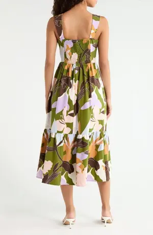 SUGARLIPS Silda Floral Smocked Back Panel Maxi Dress