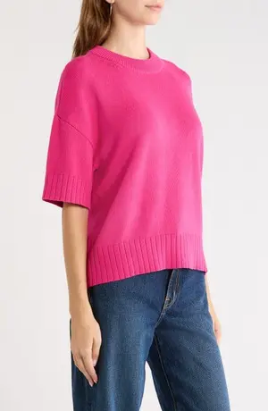 SUGARLIPS Novah Drop Shoulder Sweater - Fuchsia