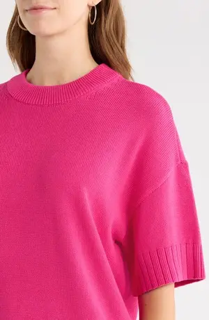 SUGARLIPS Novah Drop Shoulder Sweater - Fuchsia
