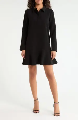 SUGARLIPS Aurella Drop Waist Tiered Shift Dress - Black