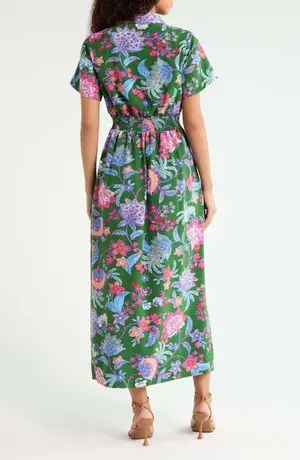 SUGARLIPS Elara Floral Print Shirtdress