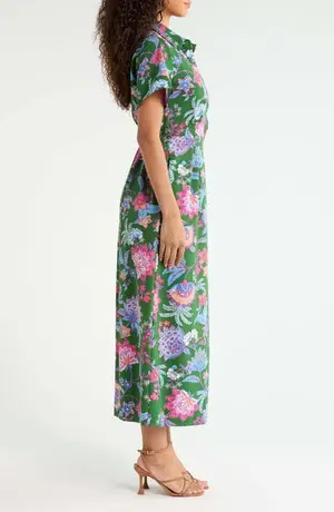 SUGARLIPS Elara Floral Print Shirtdress
