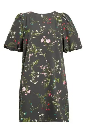 SUGARLIPS Jilly Floral Print Puff Sleeve Shift Dress